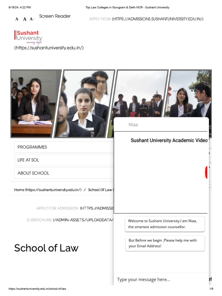 Top Law Colleges in Gurugram & Delhi NCR - Sushant University | PDF | Law School