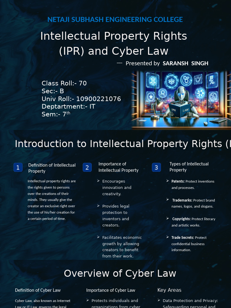 Intellectual Property Rights IPR and Cyber Law | PDF