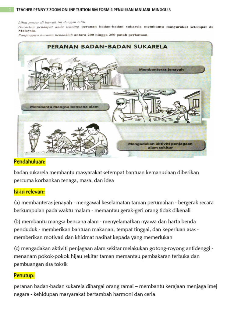 BM PENULISAN FORM 4 JANUARI MINGGU 3 | PDF