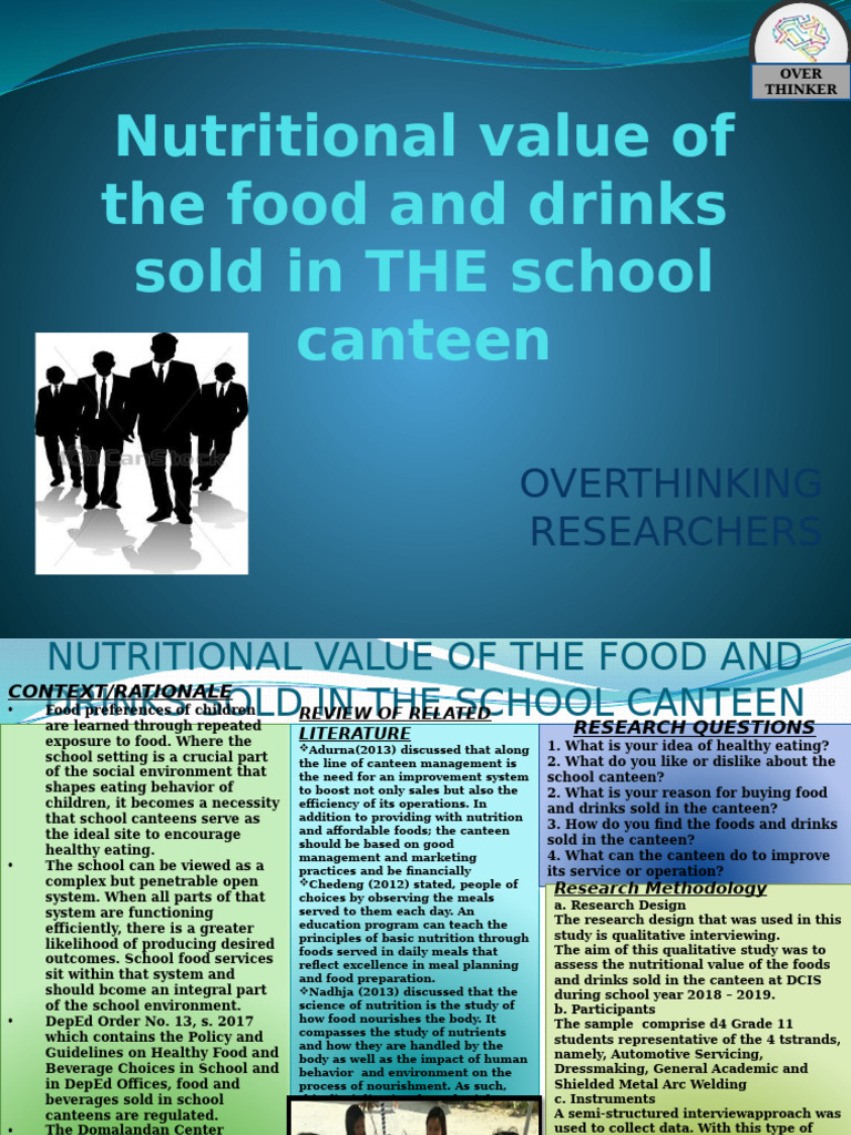 Nutritional Value of The Food The and Drinks PRESENTATION | PDF ...