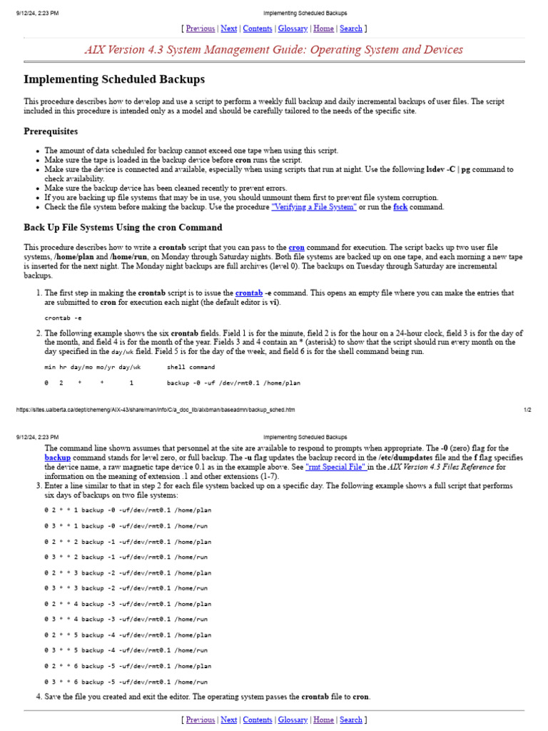 Implementing Scheduled Backups | PDF Implementing Scheduled Backups | PDF