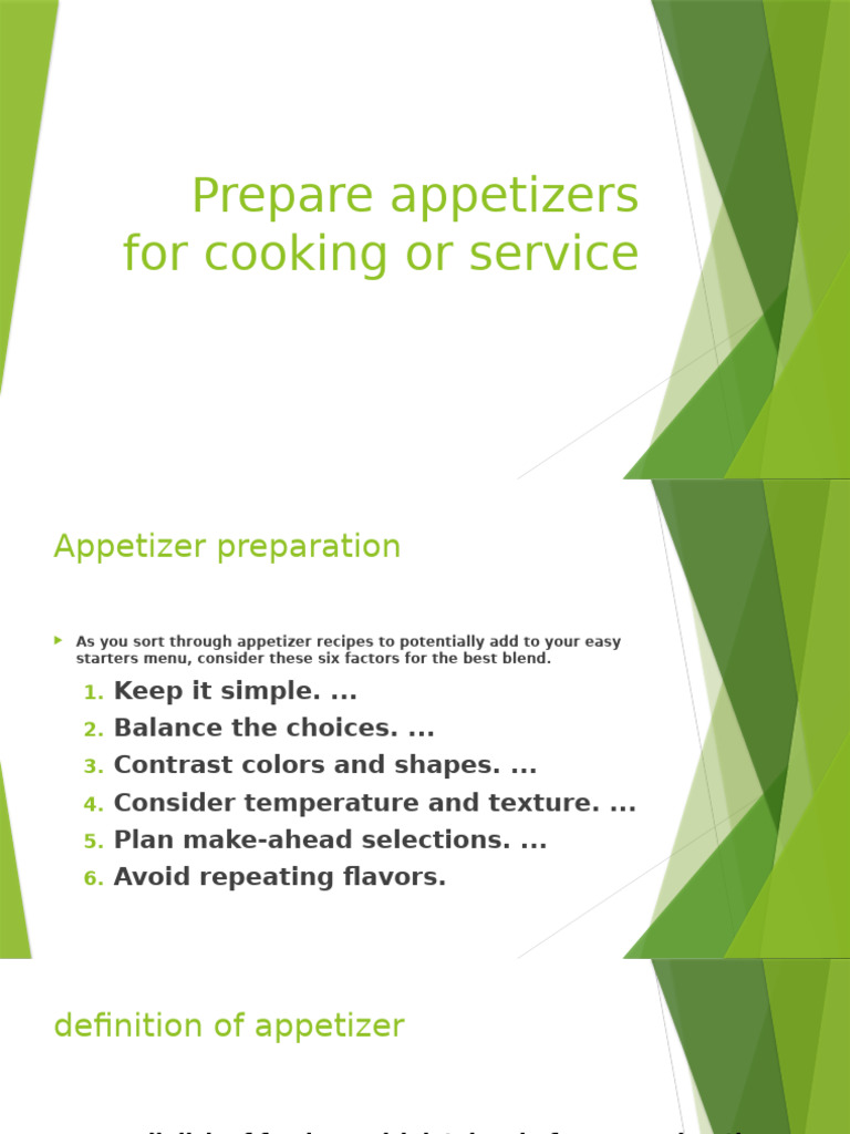Appetizers PPT Pat | PDF