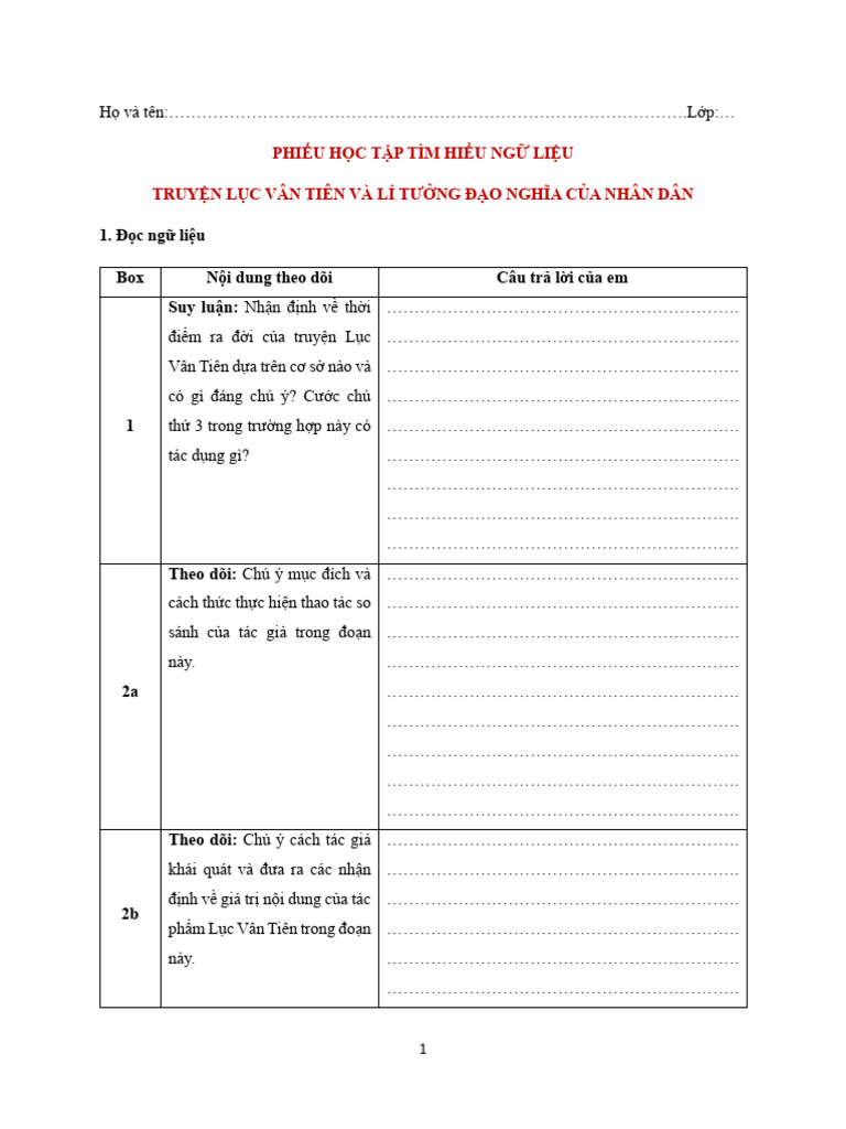 Pht - Tìm Hiểu Truyện Lục Vân Tiên (1) | PDF