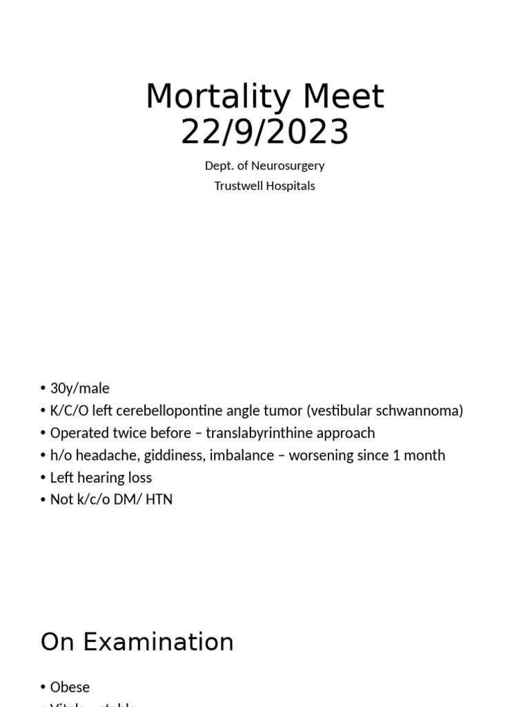 Mortality Meet | PDF