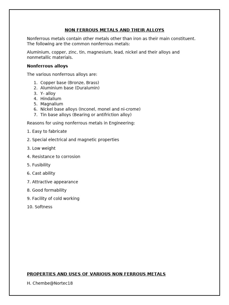 Hindalium and Nonferrous Alloys Overview | PDF | Bronze | Alloy