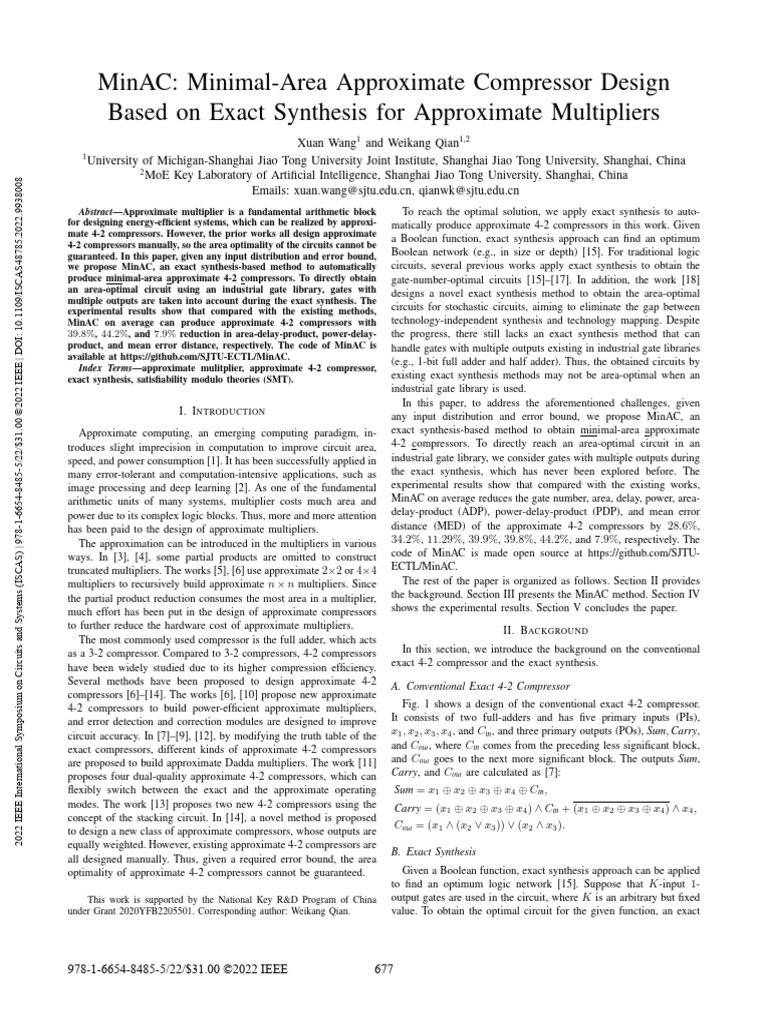 MinAC_Minimal-Area_Approximate_Compressor_Design_Based_on_Exact_Synthesis_for_Approximate ...