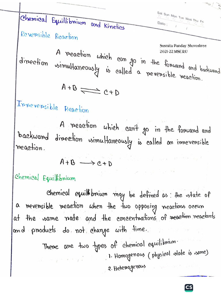 Chemical Equilibrium and Kinetics (Chemistry) by Susmita Panday ...