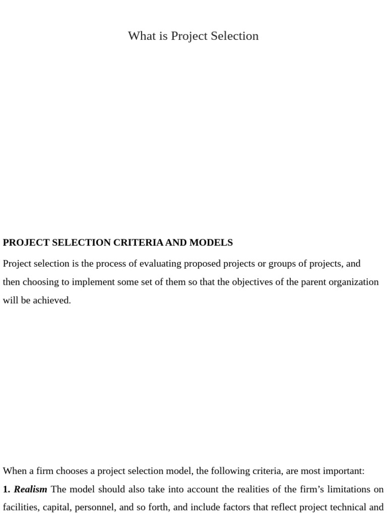 Session 4 - 7 Project Selection | PDF