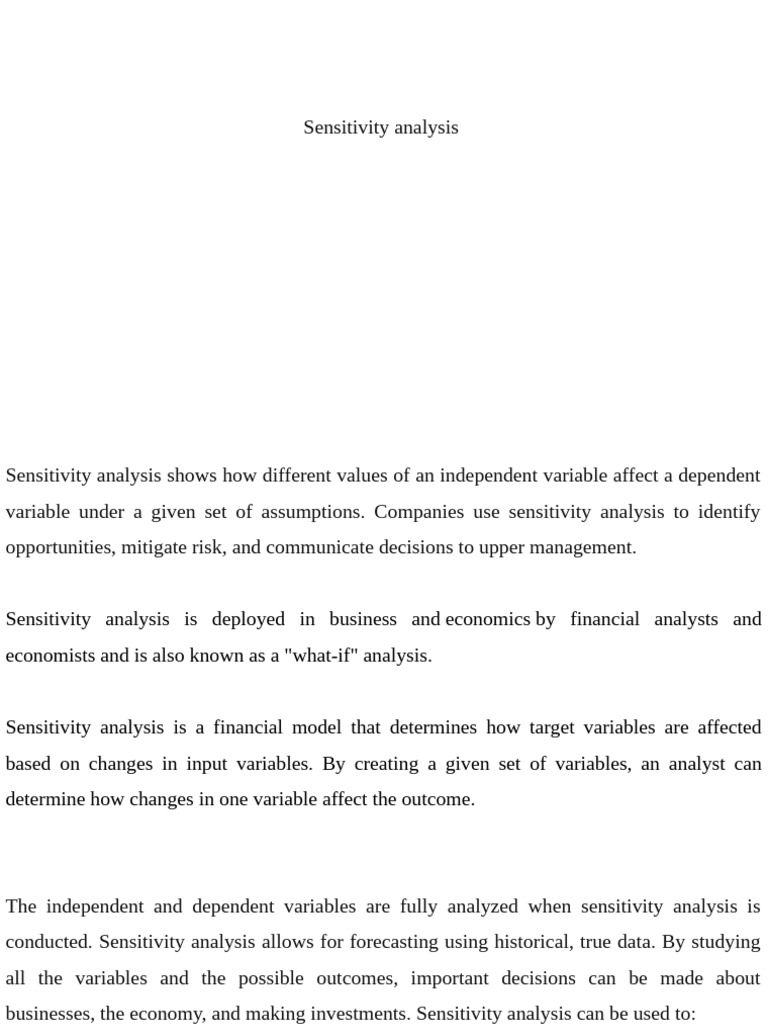 Session 10-11 Sensitivity | PDF