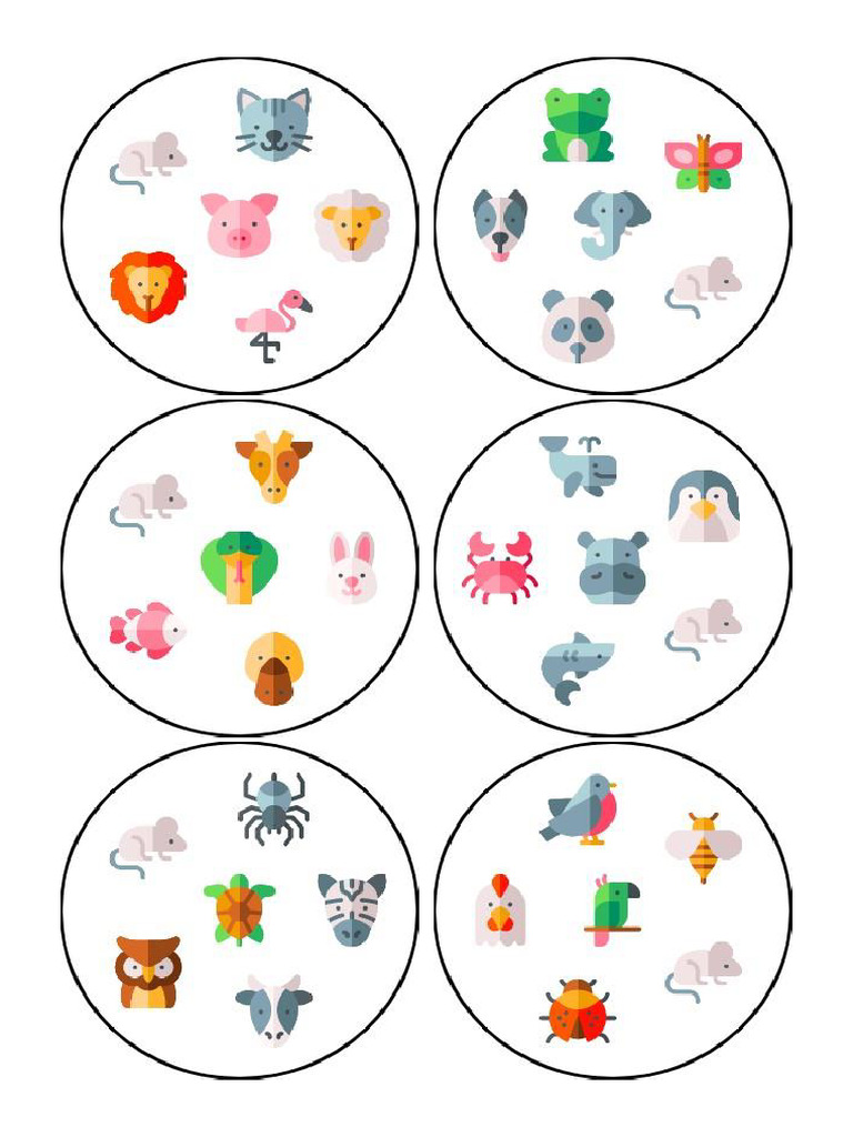 Dobble Animales Cosasdeopomaestra | PDF