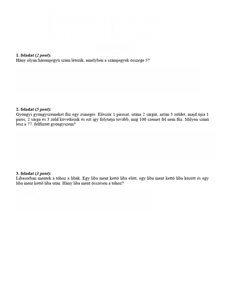 Feladatok És Megoldások | PDF