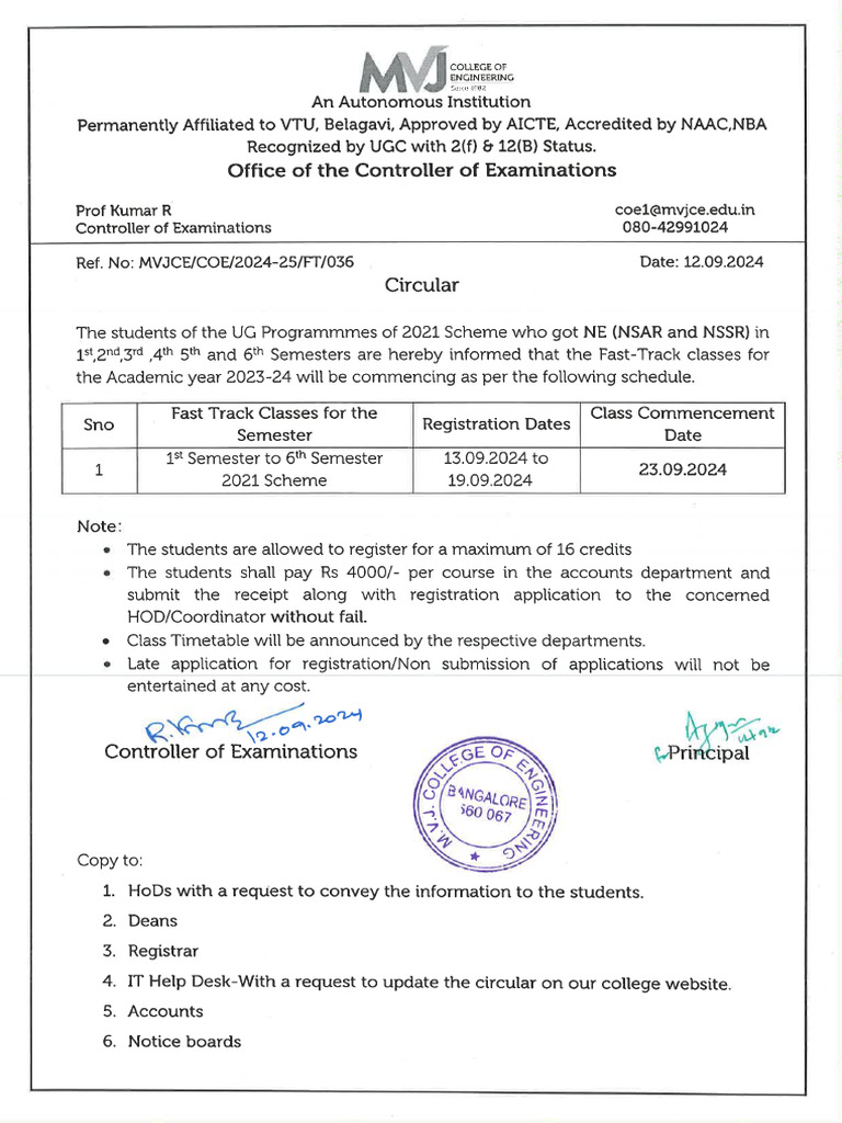 2021 Batch Fast Track Notification 2023-24 | PDF