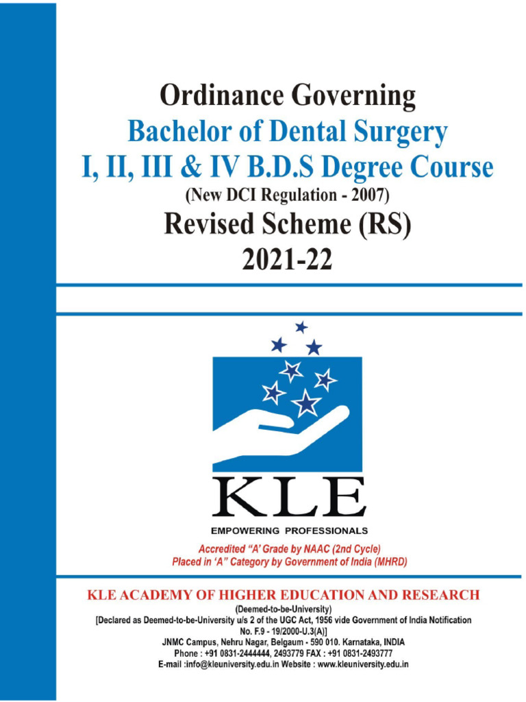 BDS Syllabus 2021 22 | PDF