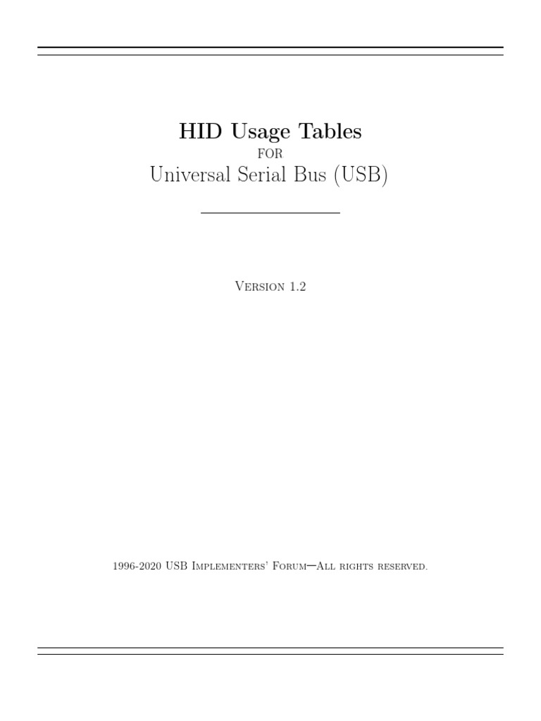 HID Usage Tables | PDF
