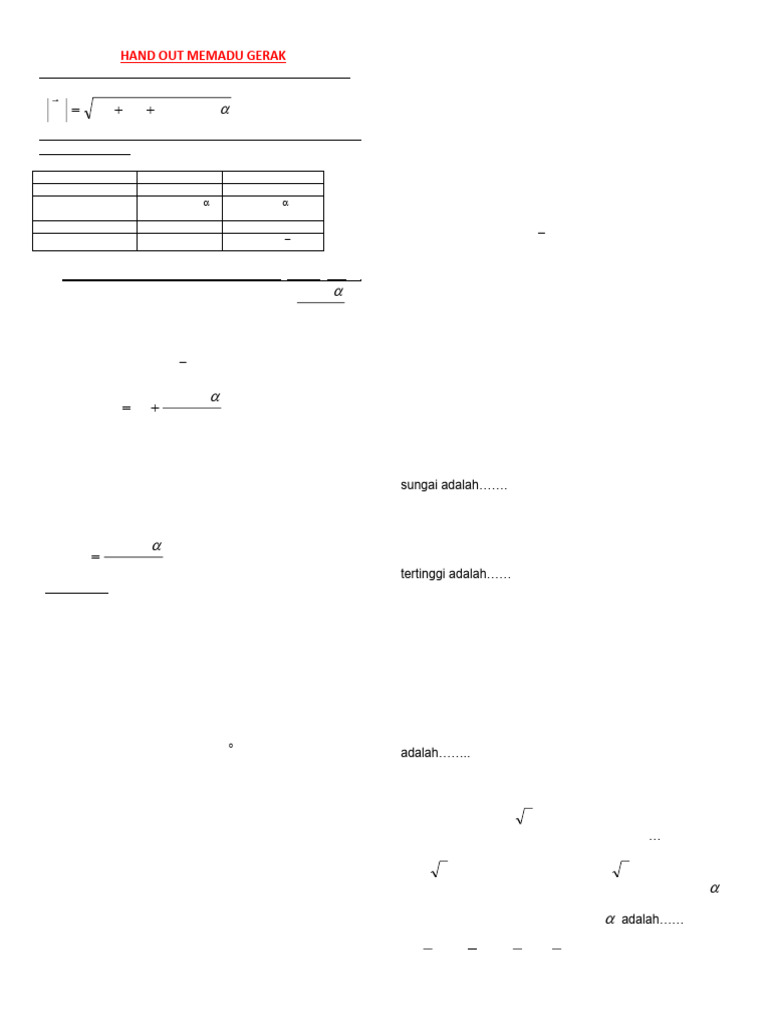 Hand Out Memadu Gerak | PDF
