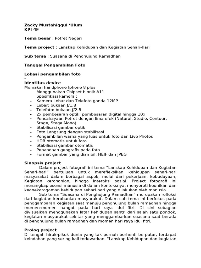 Project Fotografi UTS (blm fix) | PDF