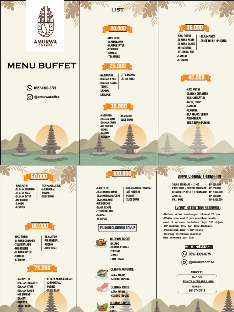 MENU BUFFET 2022077 | PDF