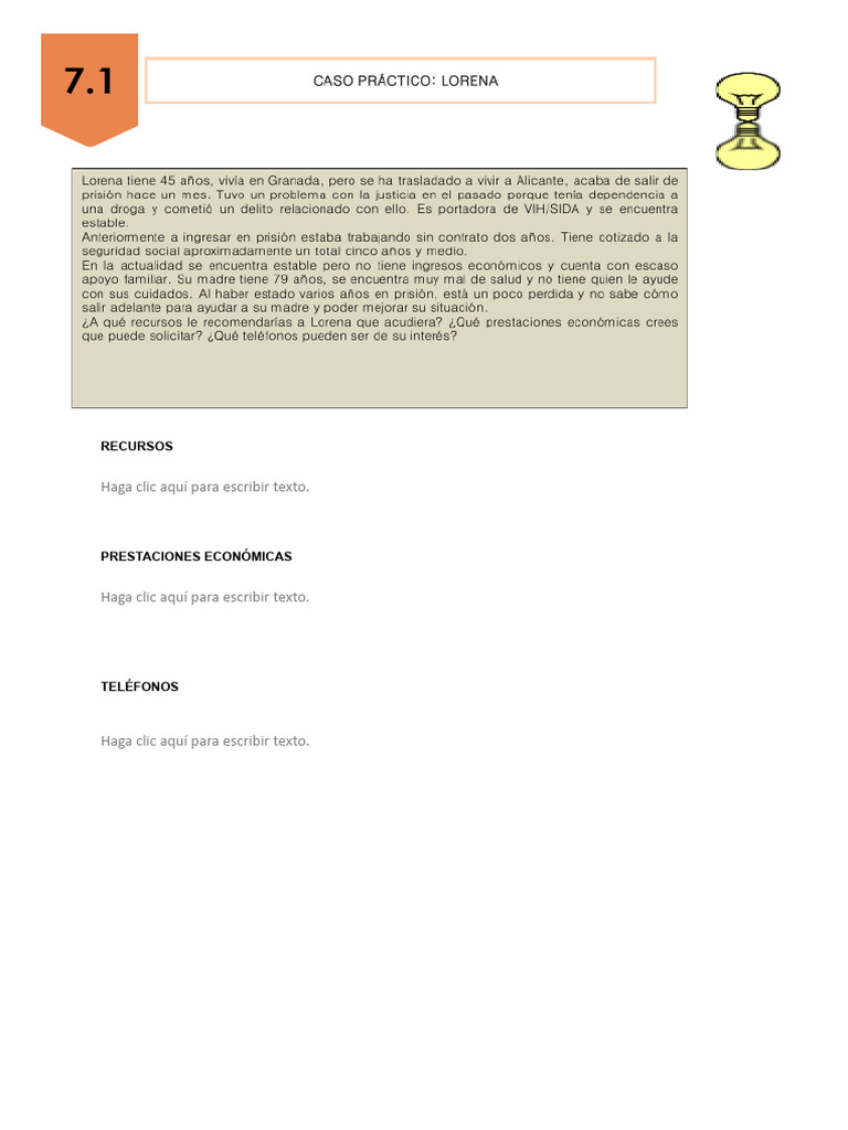 Antonio Sospedra - Documento 7.1 Caso práctico Lorena | PDF