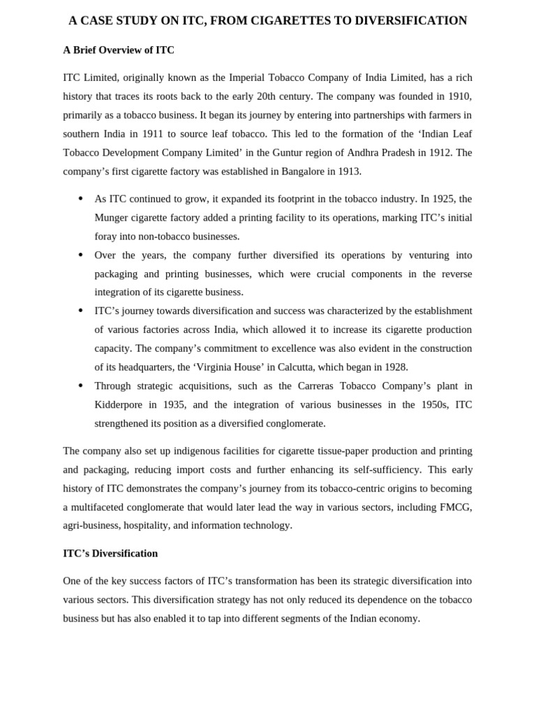 ITC Diversification | PDF