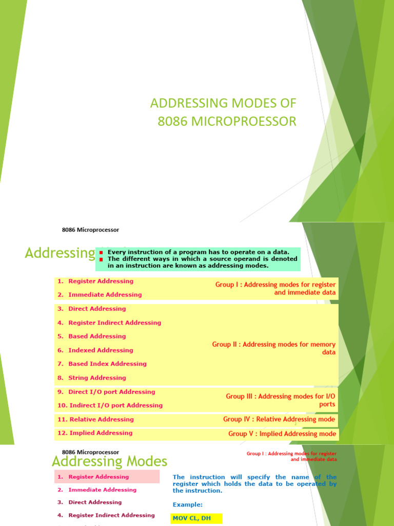 Addressing Modes of 8086 | PDF