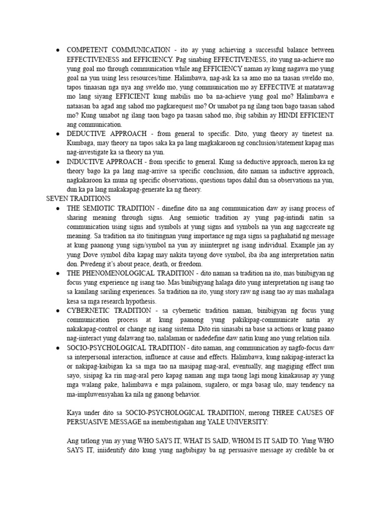 Comm 105 Recit Reviewer | PDF | Human Communication | Communication