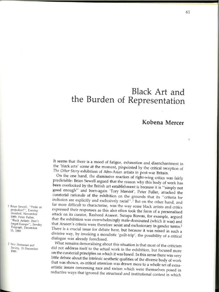 Mercer - Black Art - Burden | PDF