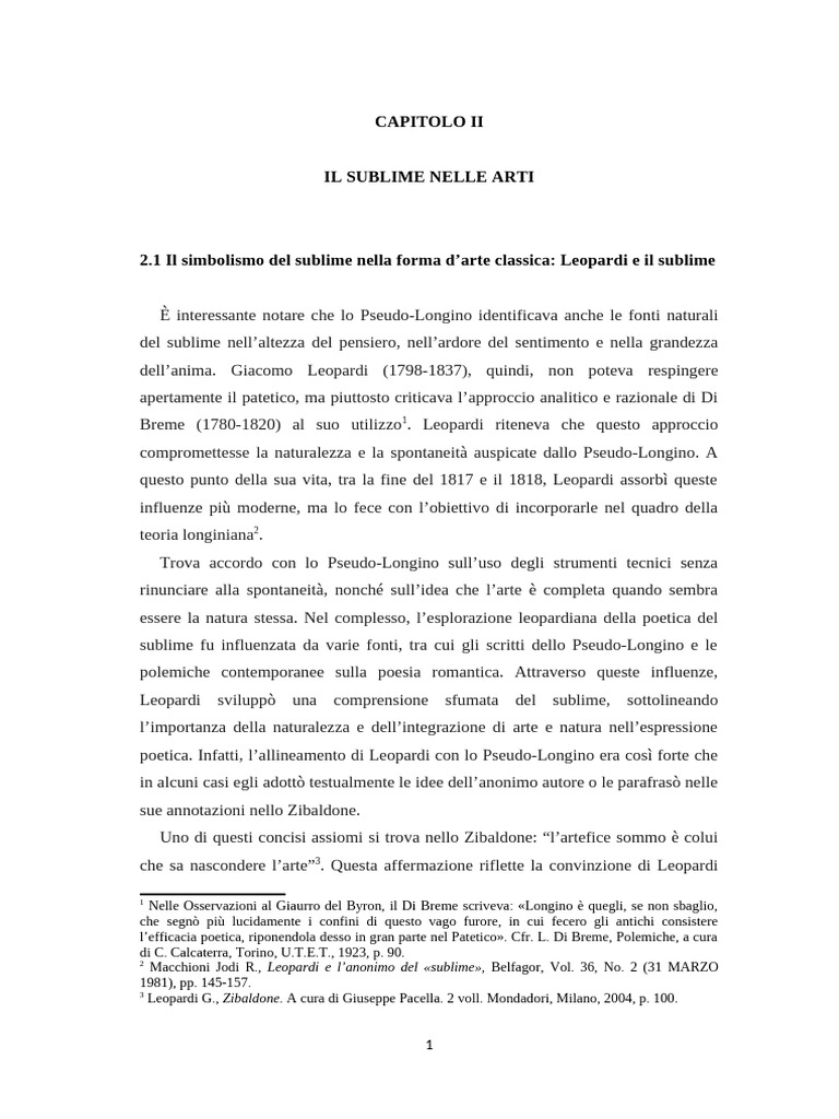 Il Sublime Nelle Arti | PDF