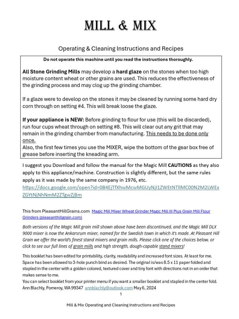 Mill and Mix Manual 1976 With Additional Information and Links | PDF