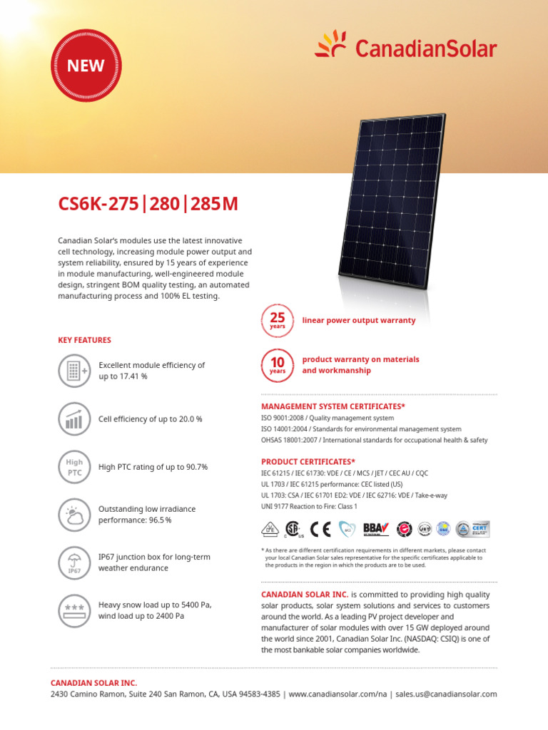 Canadian (275W 285W) M | PDF