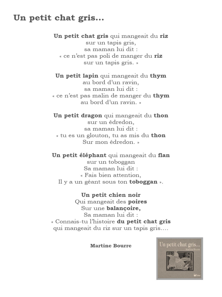 Comptine Un - Petit - Chat - Gris | PDF