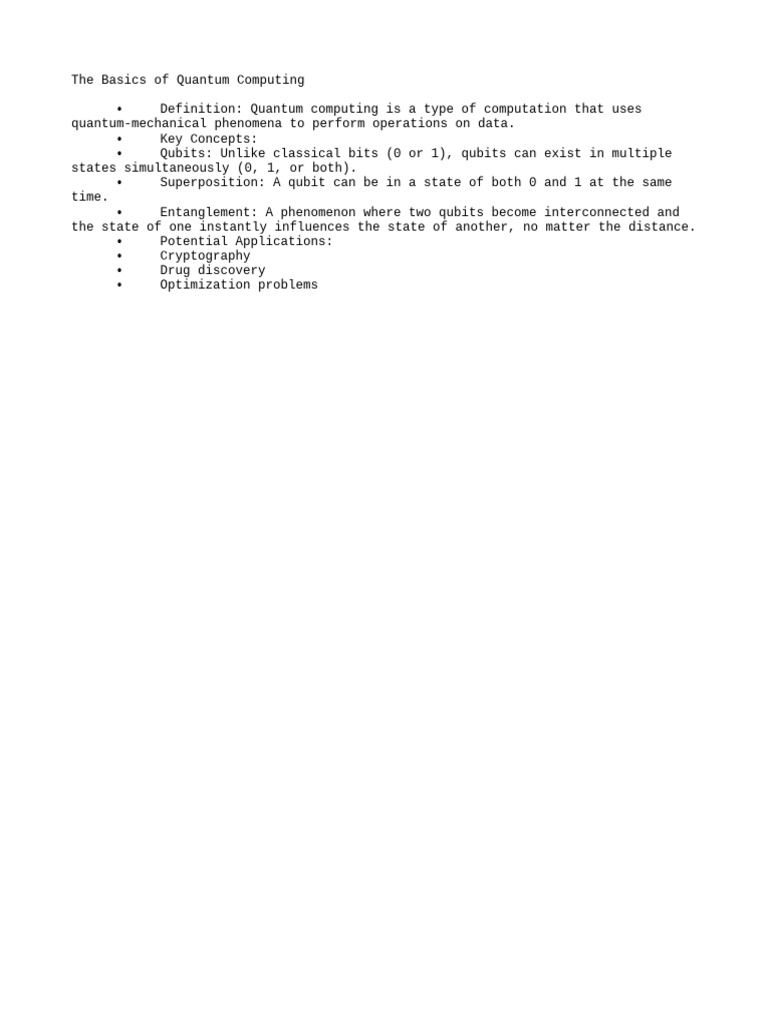 The Basics of Quantum Computing | PDF The Basics of Quantum Computing | PDF