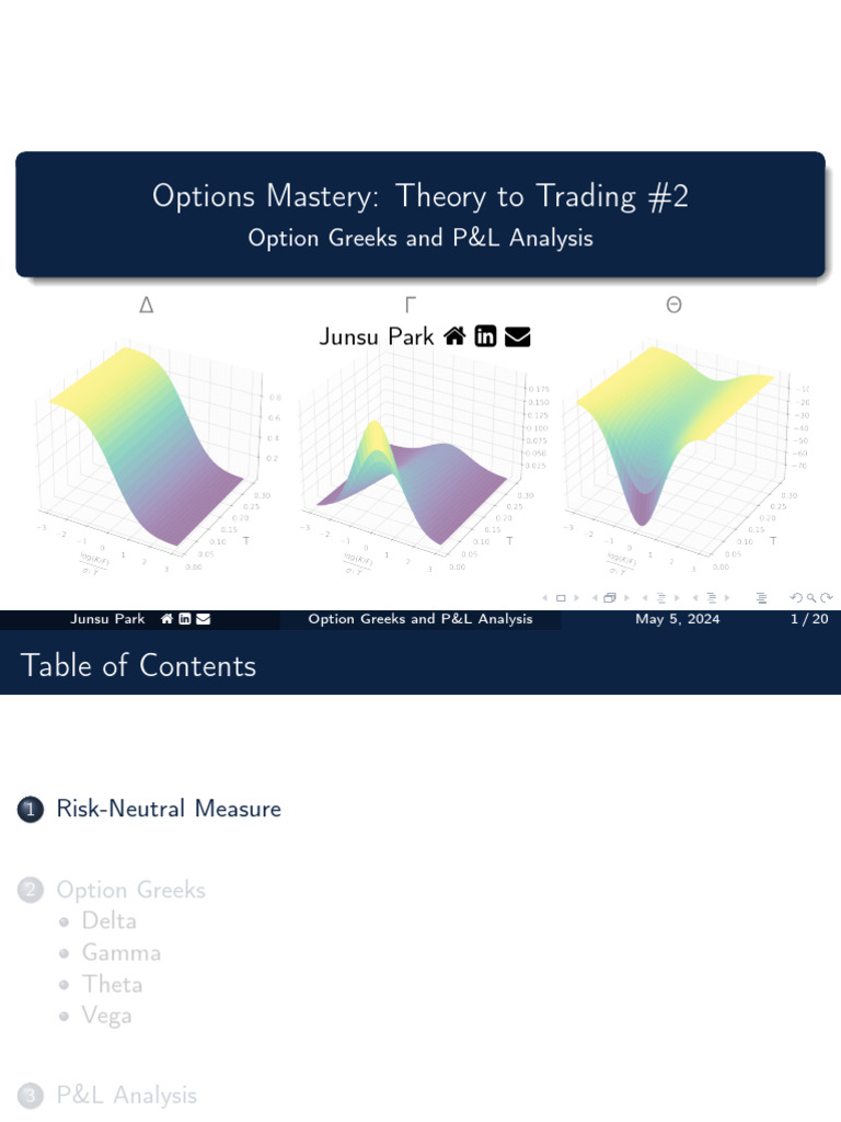 Option Greeks and PL Analysis | PDF