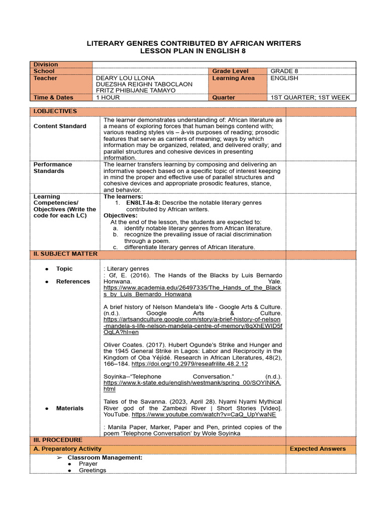 (Edited) LESSON PLAN | PDF