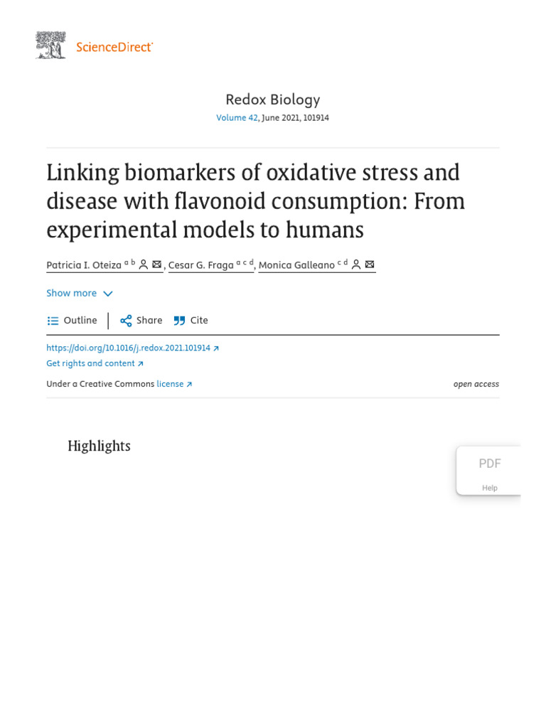 Linking Biomarkers of Oxidative Stress and Disease With Flavonoid Consumption - From ...