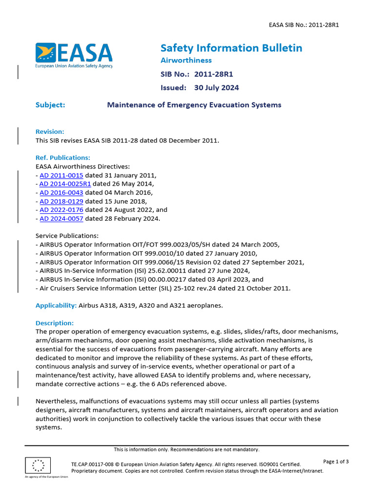 EASA_SIB_2011-28R1_1 | PDF
