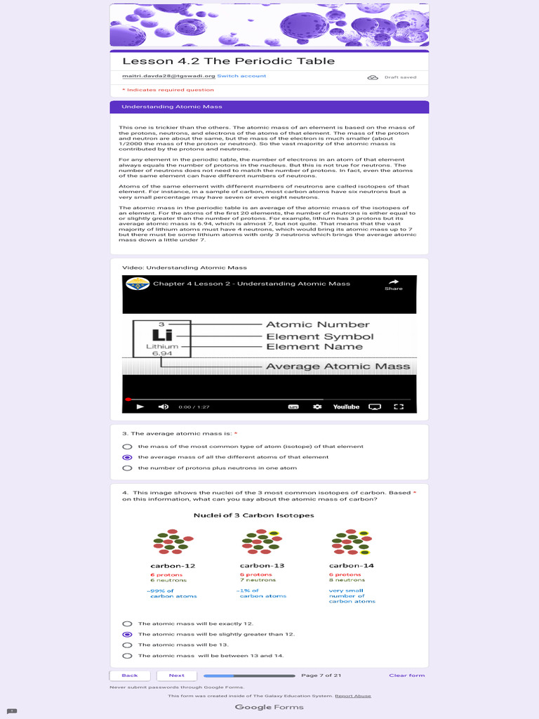 Lesson 4.2 The Periodic Table | PDF