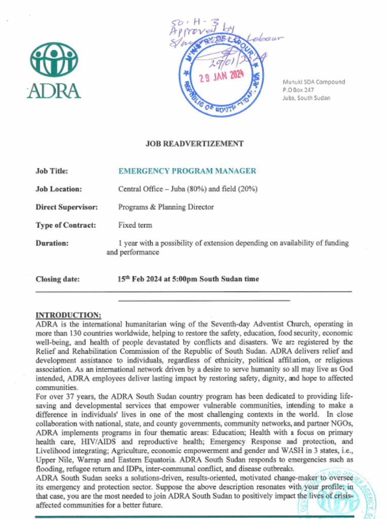 Advert-Emergency Program Manager | PDF