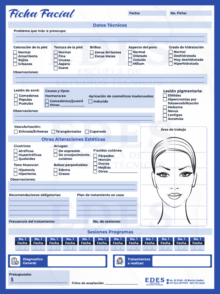 Ficha Tecnica Facial EDES(1) | PDF