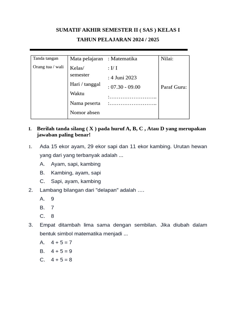 Sumatif Akhir Semester Ii | PDF