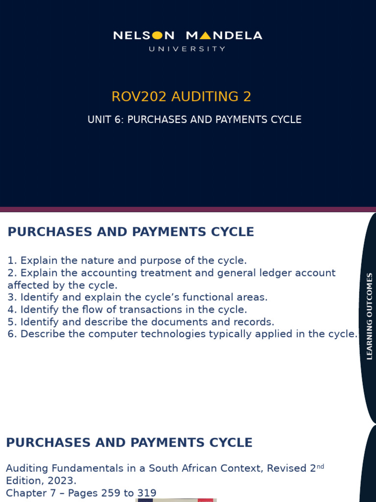 Purchases and Payments Cycle Overview | PDF | Debits And Credits | Payments