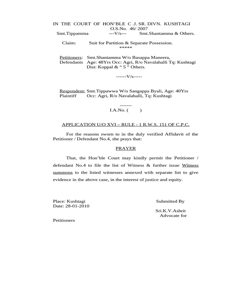 Witness Summons | PDF