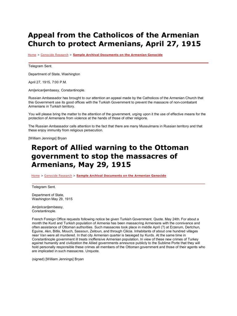 Armenian Genocide 1 | PDF | Armenian Genocide | Ottoman Empire