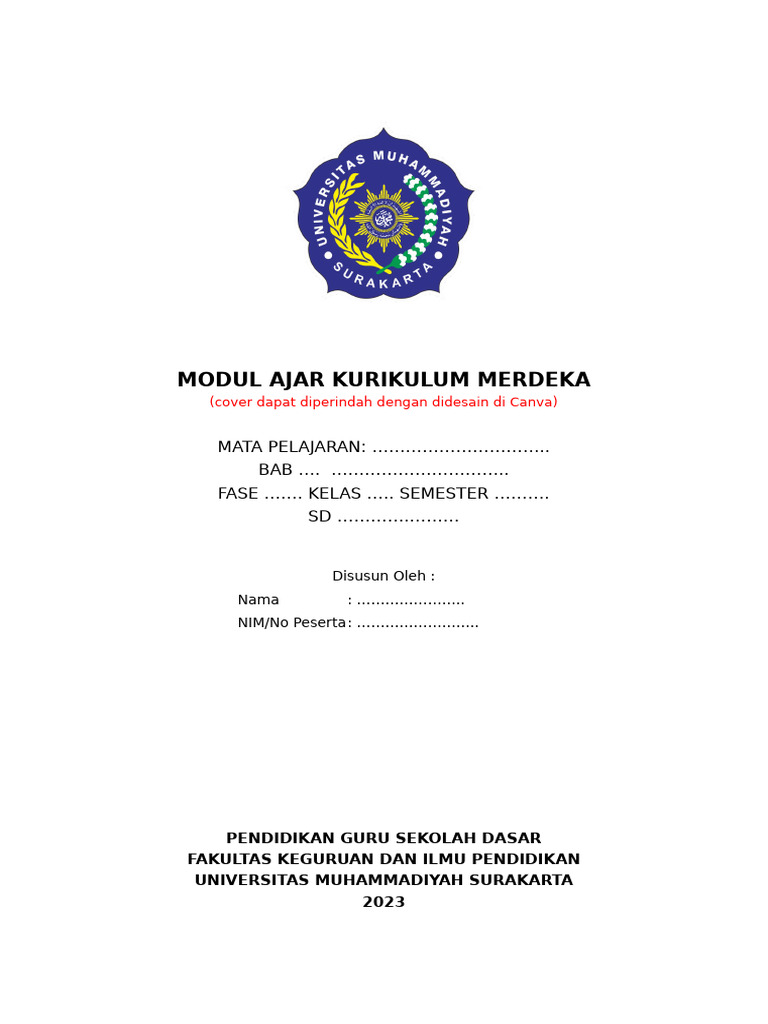 Template Modul Ajar | PDF