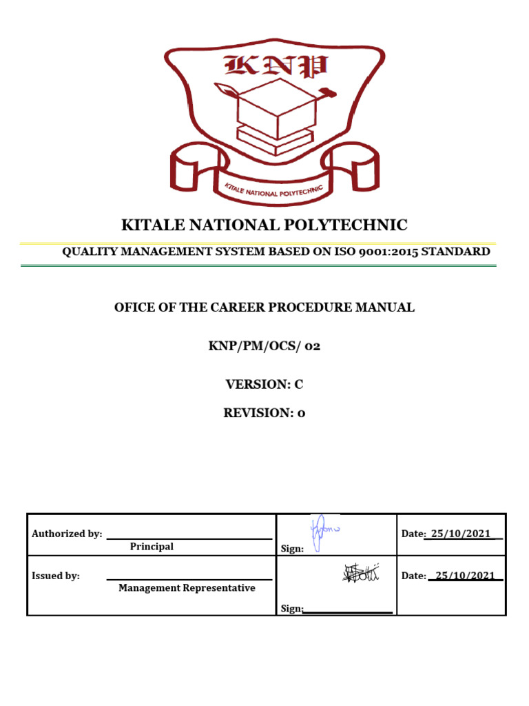 02 KNP OCS Procedure Manual | PDF | Iso 9000 | Technology & Engineering