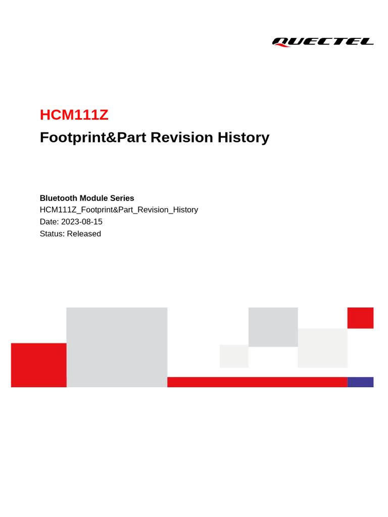 Quectel HCM111Z Footprint&Part Revision History | PDF