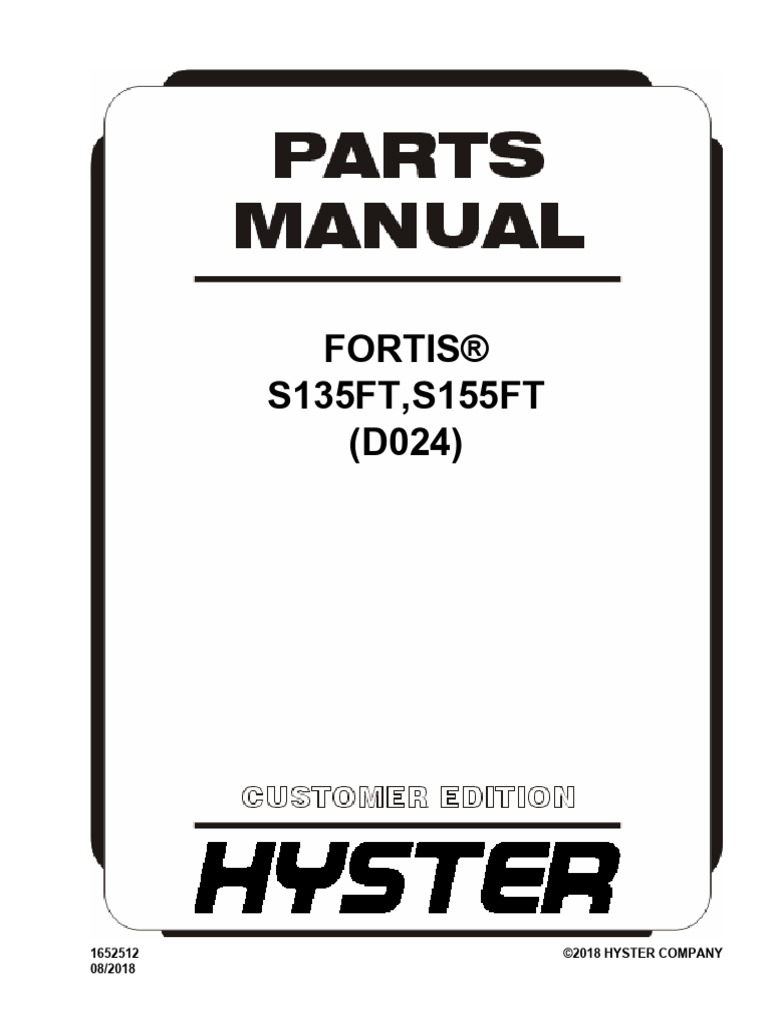 Hyster 1652512-S135-S155FT (D024) - H-Pm-Us-En - (08-2018) | PDF