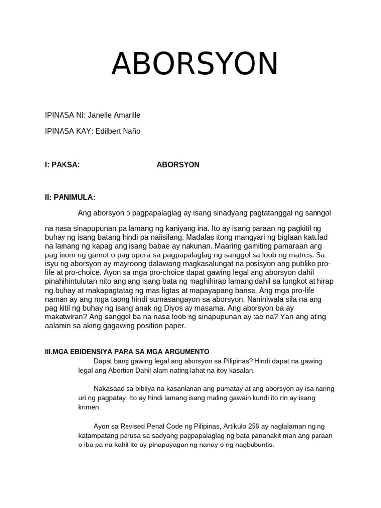 Aborsyon 1 | PDF
