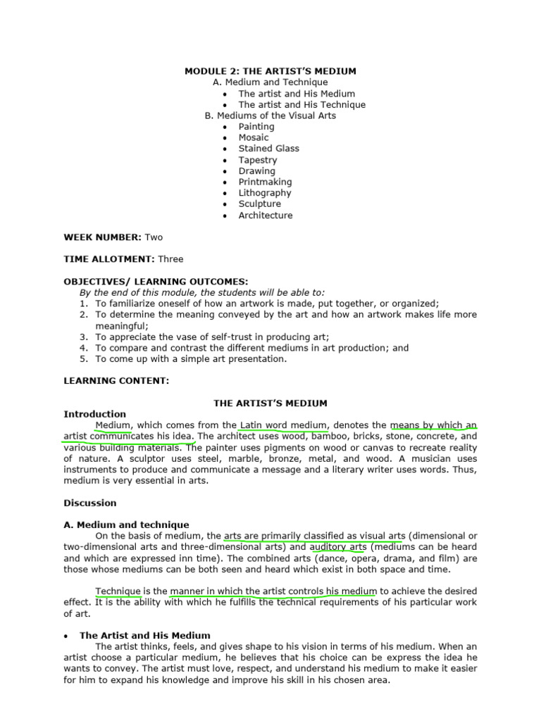 Module Week 2 Gec008 Art Appreciation | PDF | Paintings | Home & Garden