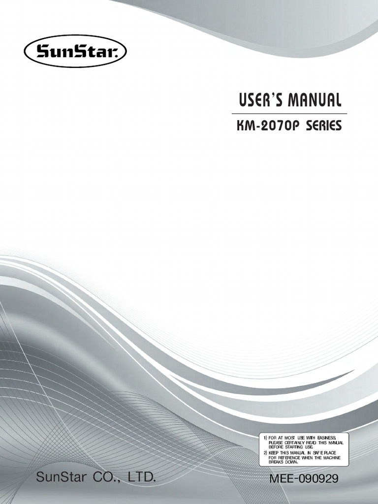 Sunstar KM-2070P User'manual | PDF