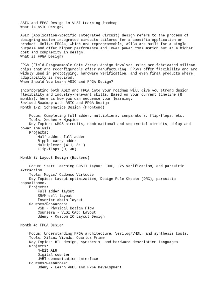 ASIC and FPGA Design (Revised RP) | PDF